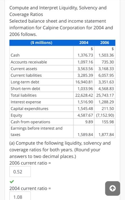 Solved Compute and Interpret Liquidity, Solvency and | Chegg.com