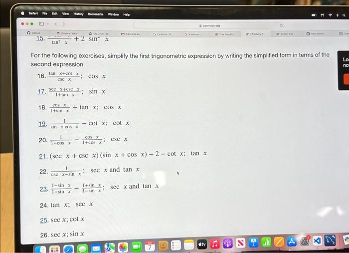 Solved For the following exercises, simplify the first | Chegg.com