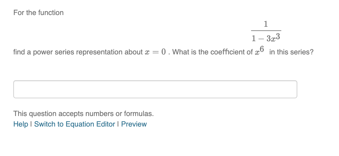 Solved For the function11-3x3find a power series | Chegg.com
