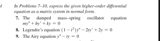 Solved In Problems 7-10, express the given higher-order | Chegg.com