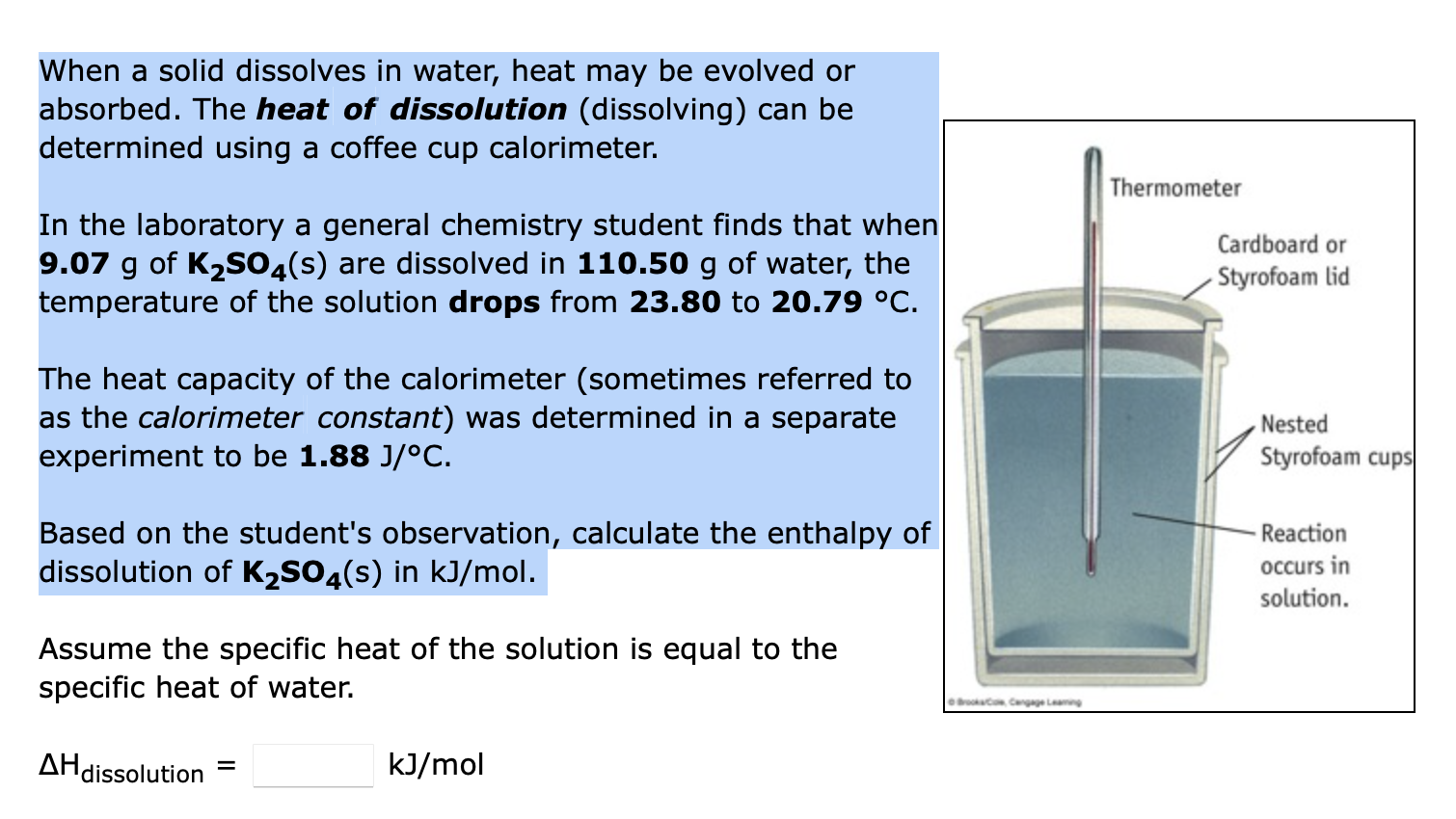 Solved When a solid dissolves in water, heat may be evolved | Chegg.com