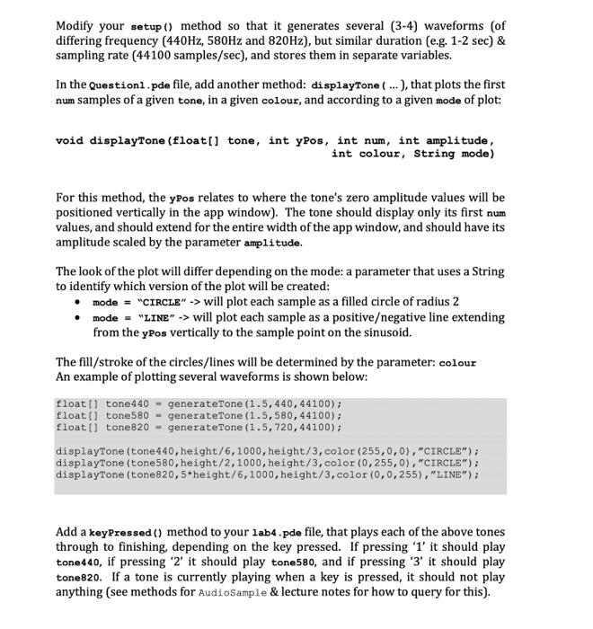 Solved Question 1: Synthesizing and plotting tones. Recall | Chegg.com