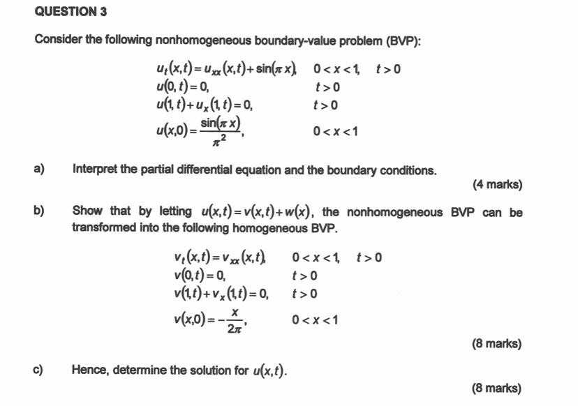 Solved QUESTION 3 Consider the following nonhomogeneous | Chegg.com