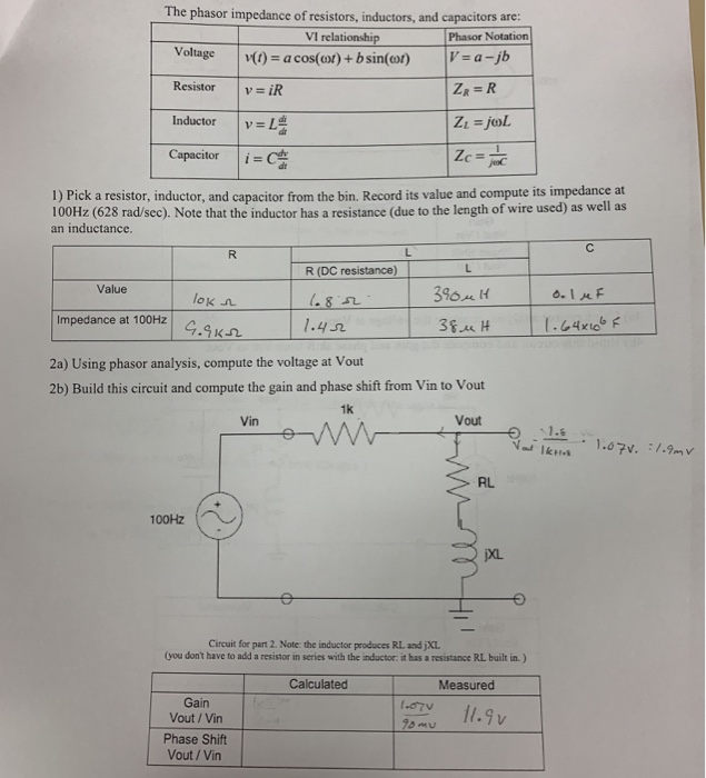 Solved 3a) Using phasor analysis, compute the voltage at | Chegg.com
