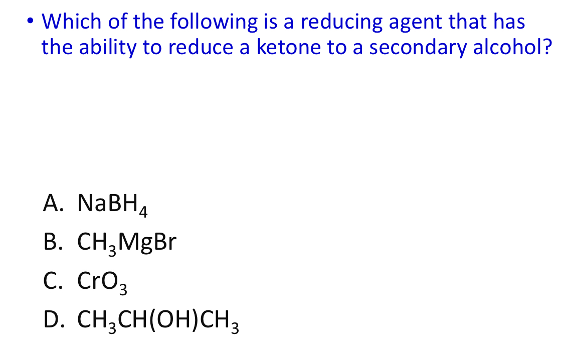 Solved Which of ﻿the following is ﻿a reducing agent that | Chegg.com