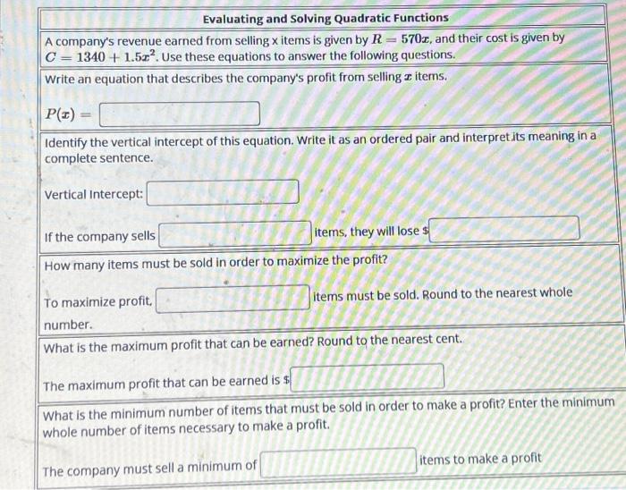 Solved Evaluating and Solving Quadratic Functions A | Chegg.com