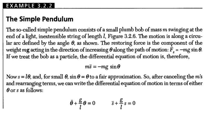 Solved The exact equation of motion for a simple pendulum of | Chegg.com
