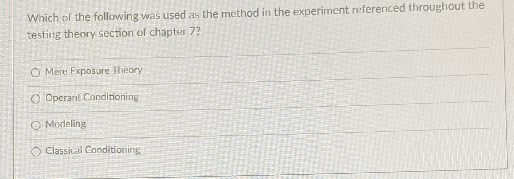 Solved Which Of The Following Was Used As The Method In The