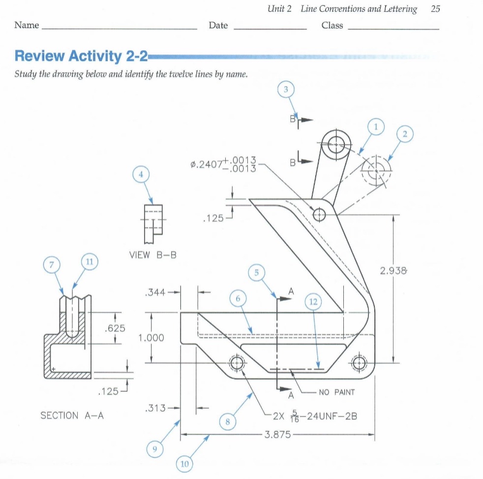 Unit 2 ﻿Line Conventions and Lettering25NameDateq, | Chegg.com