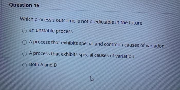 Solved Question 16 Which process's outcome is not | Chegg.com