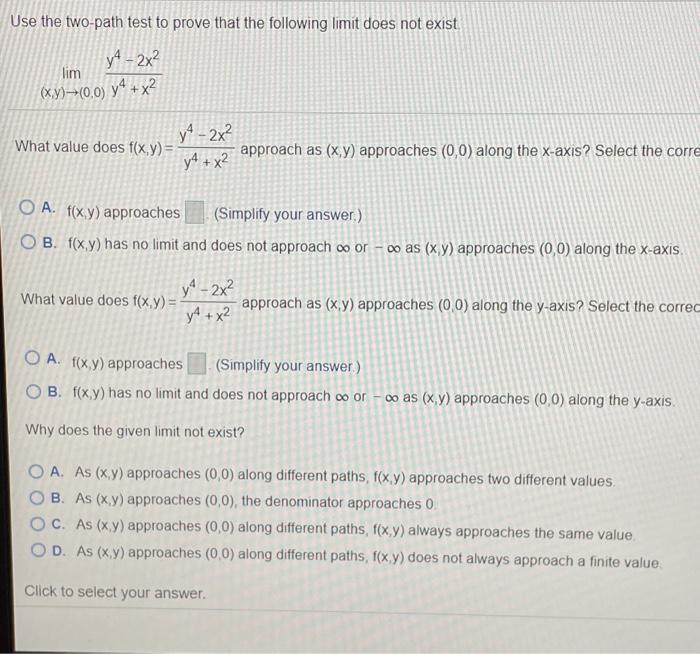 Solved Use the two-path test to prove that the following | Chegg.com