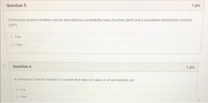 Solved Continuous random variables can be described by a | Chegg.com