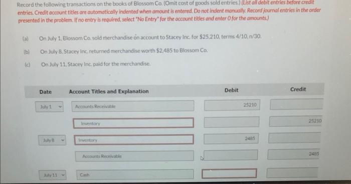 Solved Record the following transactions on the books of | Chegg.com