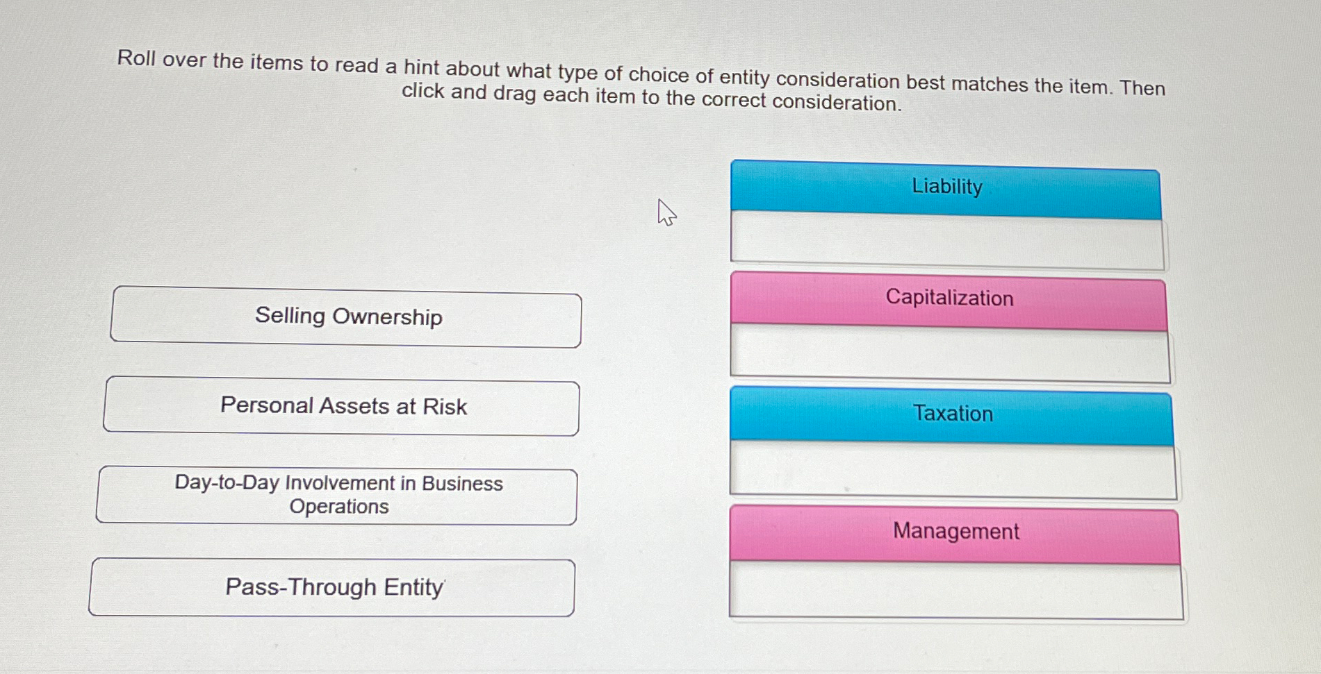 Solved Roll over the items to read a hint about what type of | Chegg.com