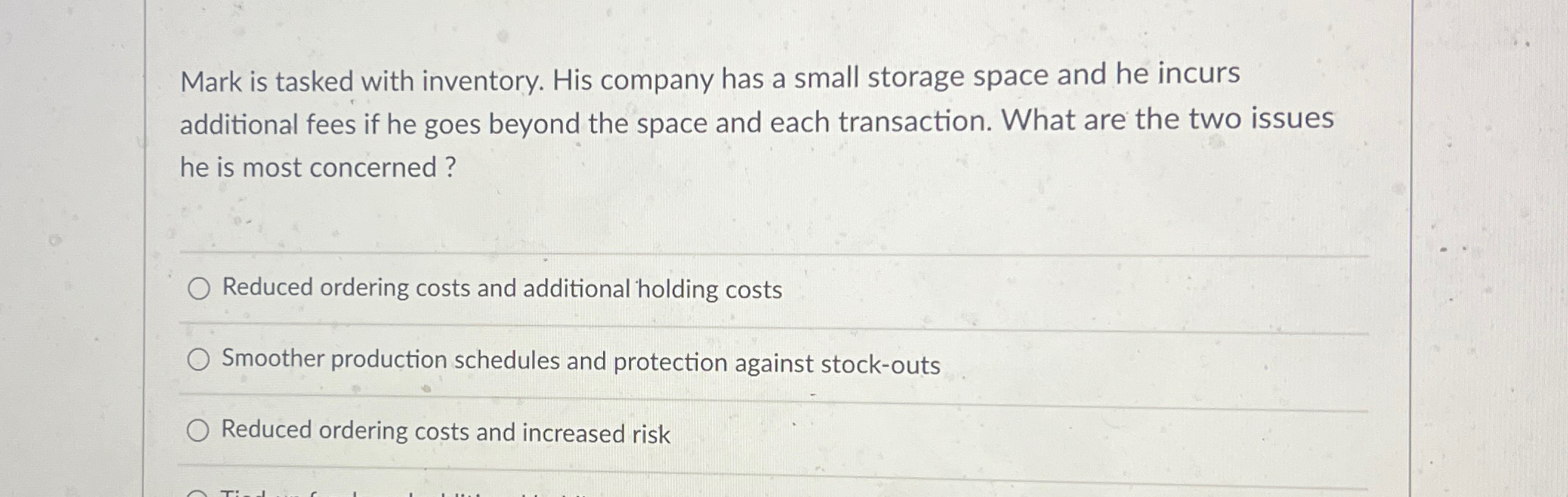 Solved Mark is tasked with inventory. His company has a | Chegg.com