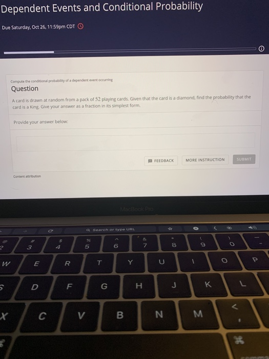 Solved Dependent Events and Conditional Probability Due | Chegg.com