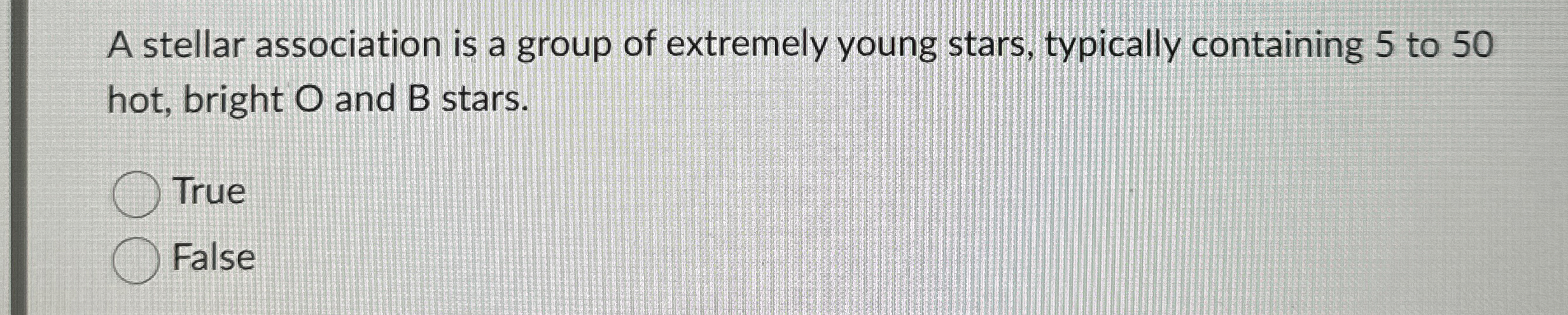 Solved A stellar association is a group of extremely young | Chegg.com