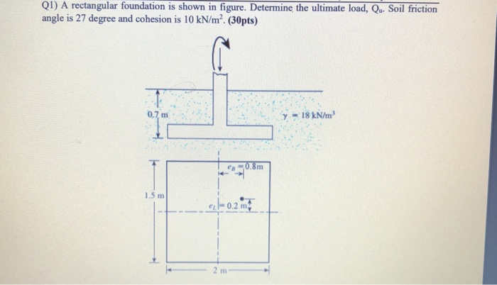 Solved Q1) A rectangular foundation is shown in figure. | Chegg.com