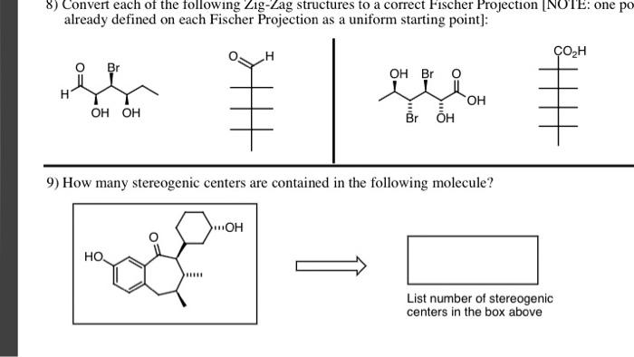 Solved 8) Convert each of the following Zig-Zag structures | Chegg.com