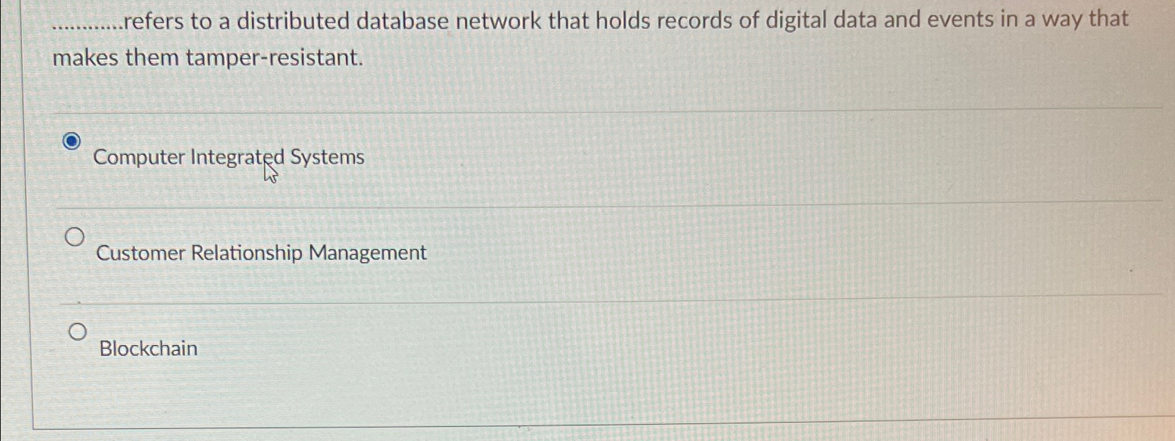 Solved refers to a distributed database network that holds | Chegg.com