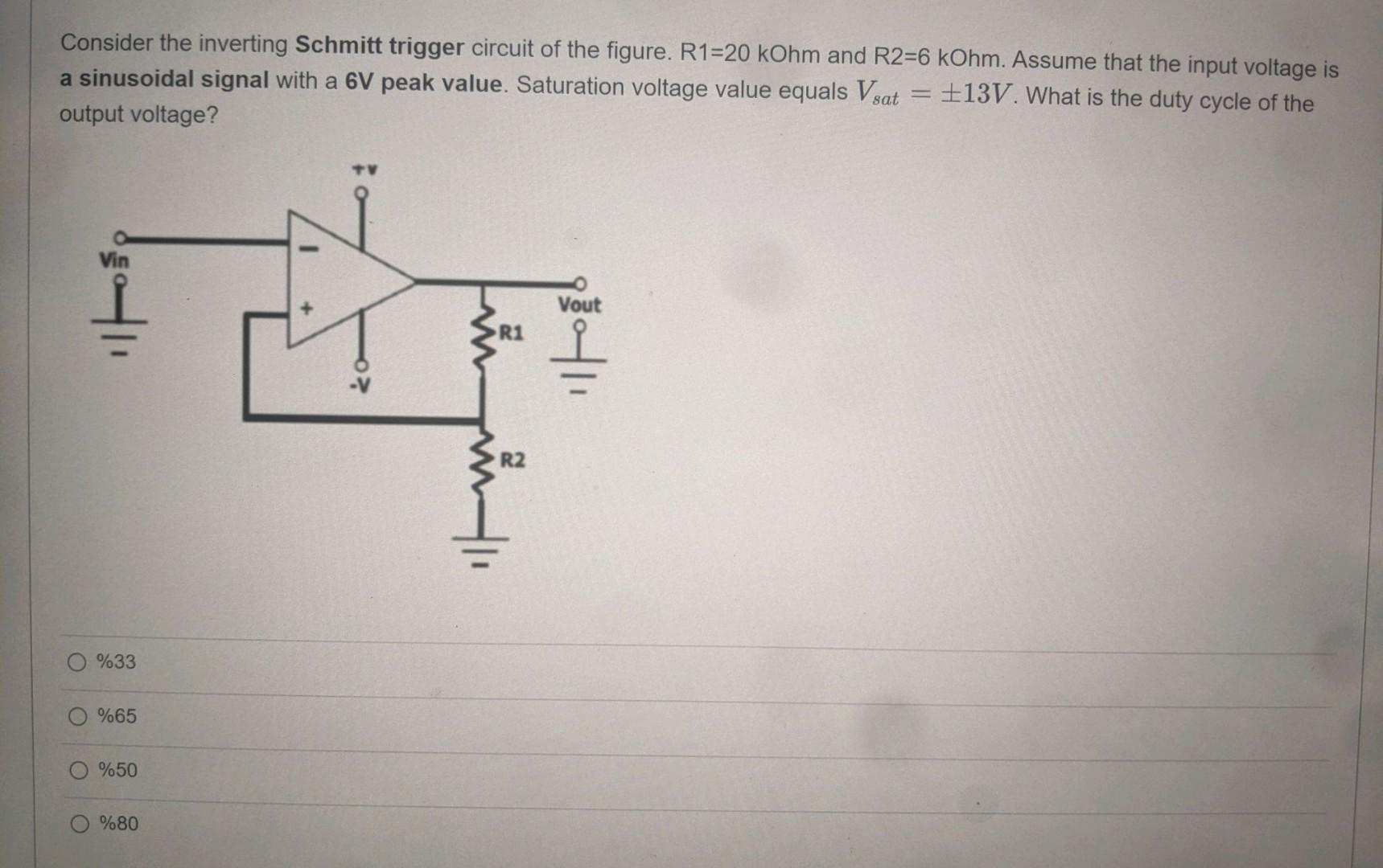 Solved Consider The Inverting Schmitt Trigger Circuit Of The