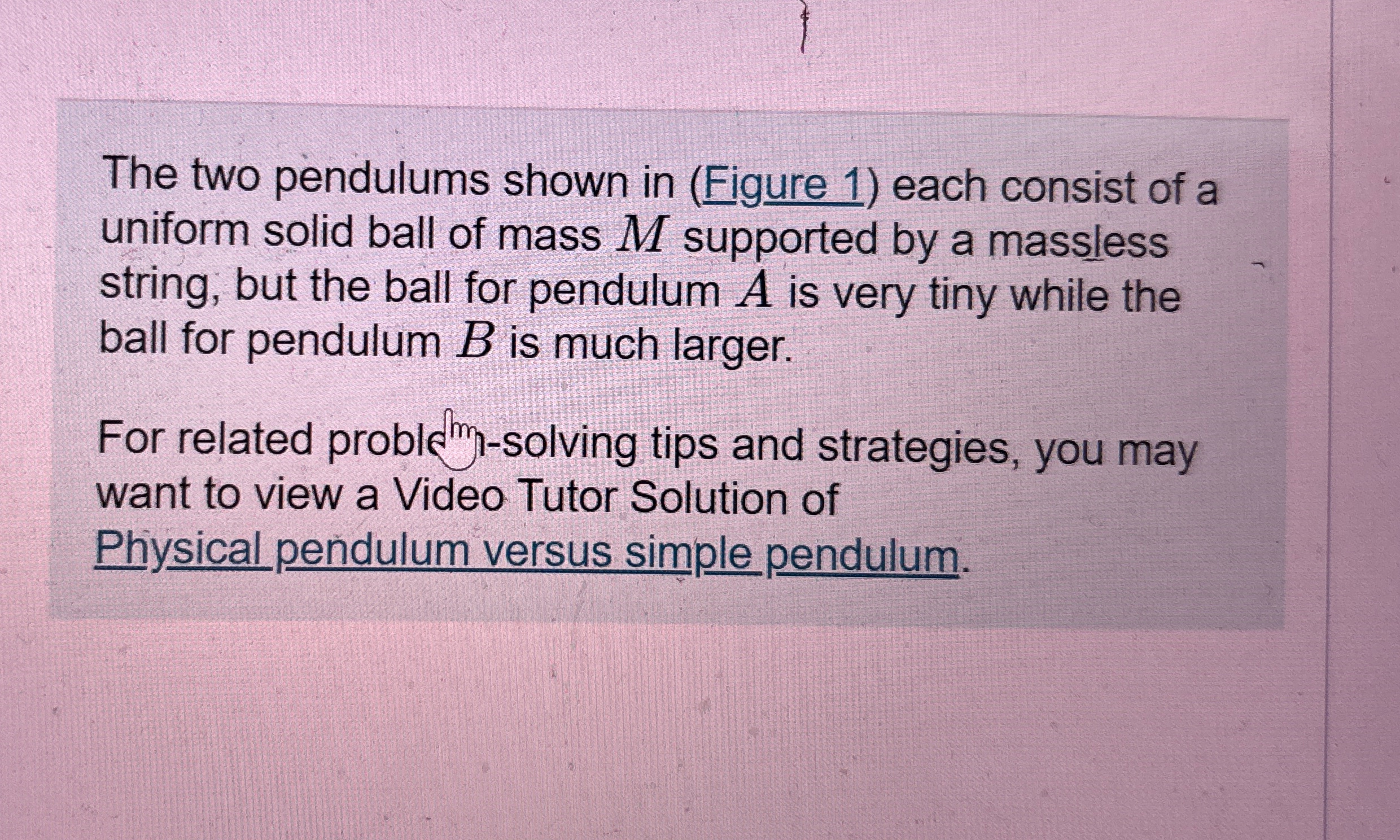 Solved The two pendulums shown in (Figure 1) ﻿each consist | Chegg.com