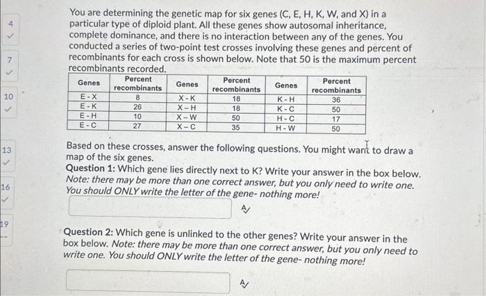 Solved You are determining the genetic map for six genes | Chegg.com