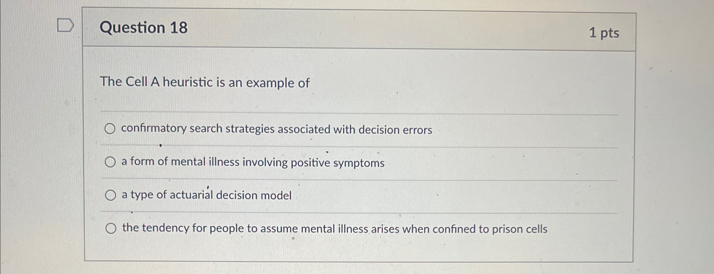 Solved Question 181 ﻿ptsThe Cell A heuristic is an example | Chegg.com