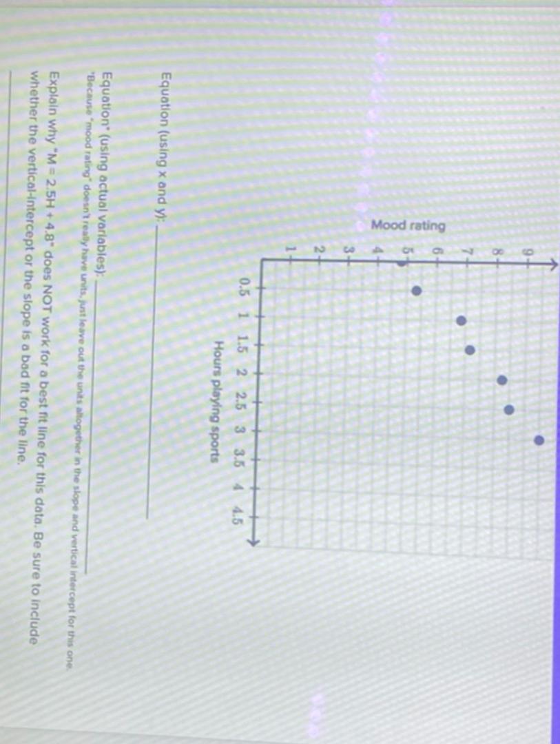 Solved Equation* (using actual variables) "Because "mood | Chegg.com