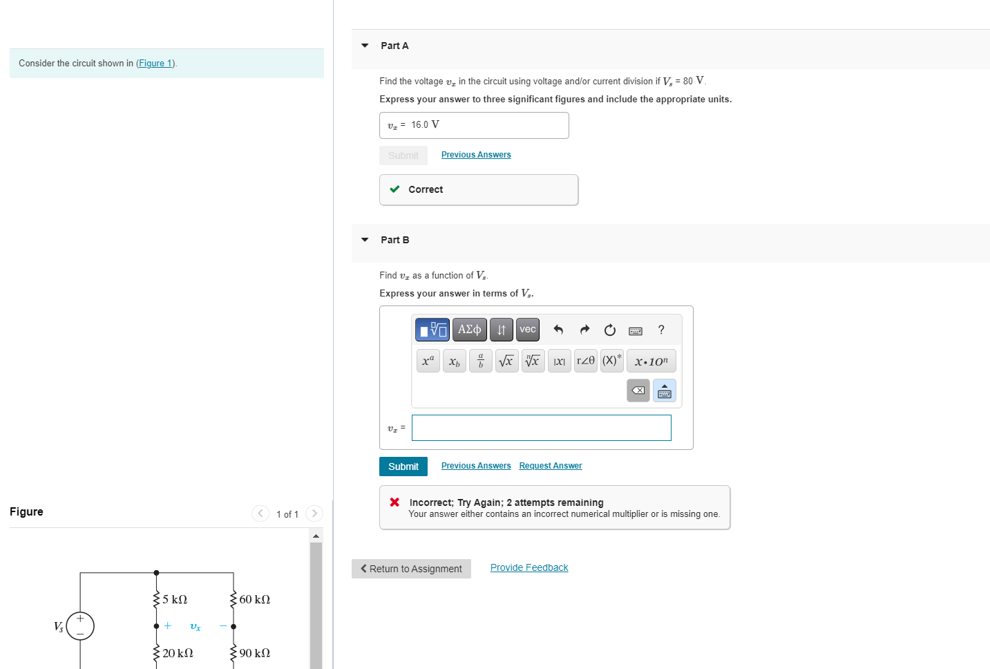 Consider the circuit shown in (Figure 1).Part AFind | Chegg.com