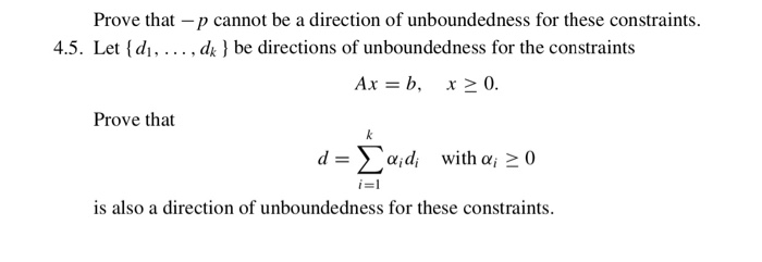Solved Prove that -p cannot be a direction of unboundedness | Chegg.com