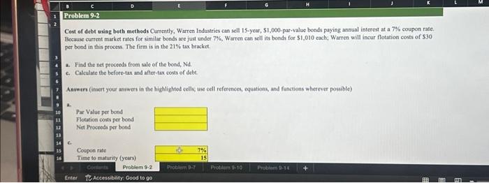 Solved Cout of debt using beth methods Currently, Warren | Chegg.com