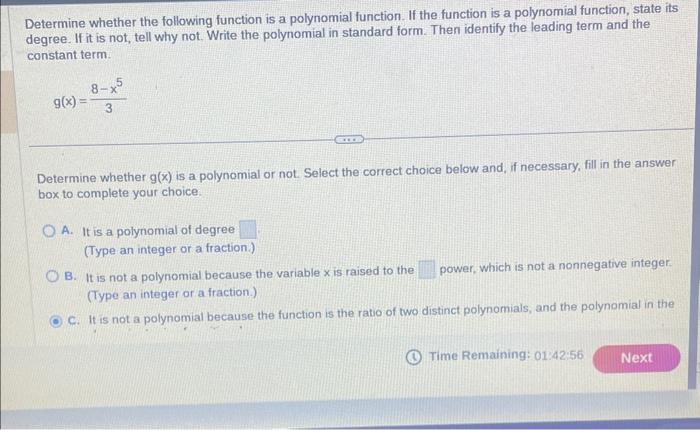 Solved Determine whether the following function is a | Chegg.com