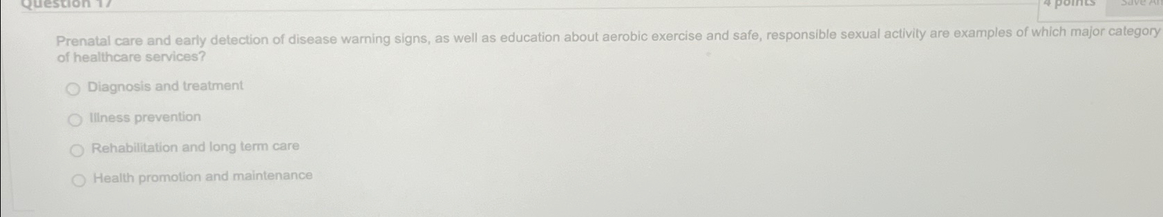 Solved Prenatal care and early detection of disease warning | Chegg.com