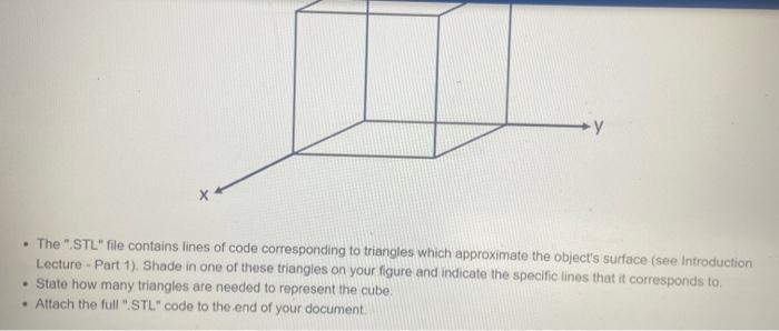 Solved STL Code Assignment - Create a solid cube in CAD | Chegg.com