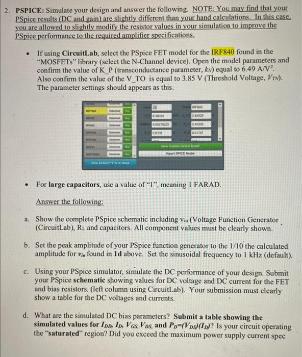 Solved PSPICE: Simulate your design and answer the | Chegg.com