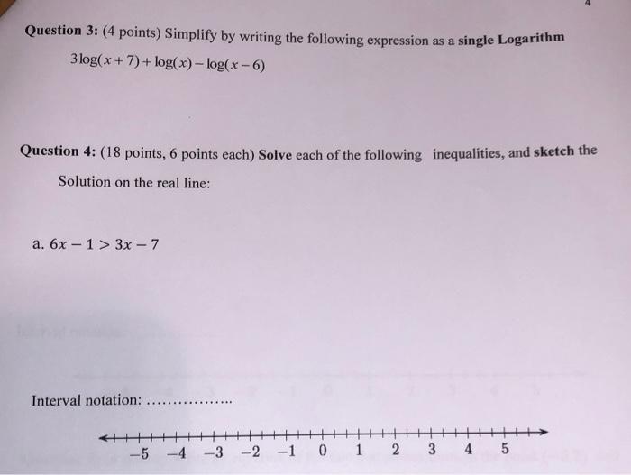 Solved Question 3: (4 points) Simplify by writing the | Chegg.com