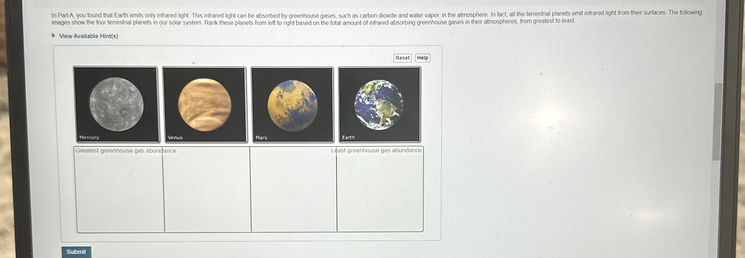 Solved images show the four terrestrial planets in our solar | Chegg.com