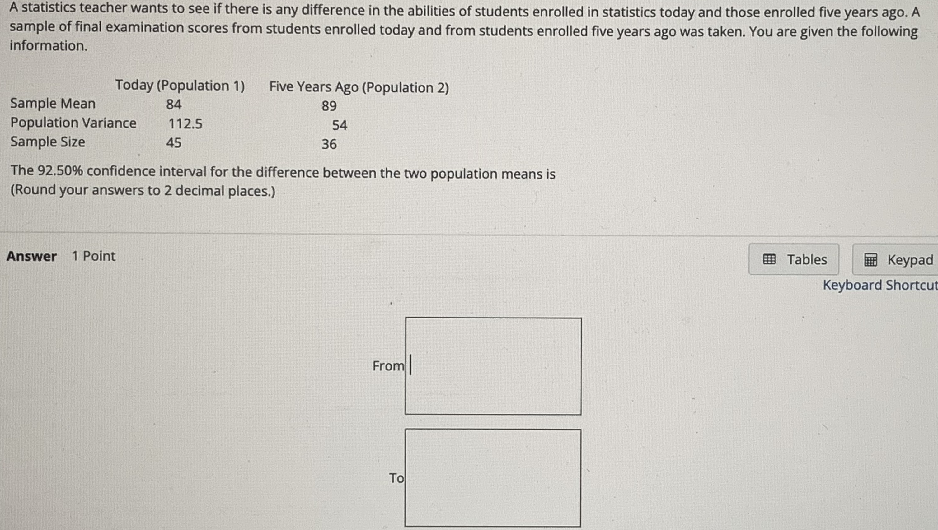Solved A statistics teacher wants to see if there is any | Chegg.com