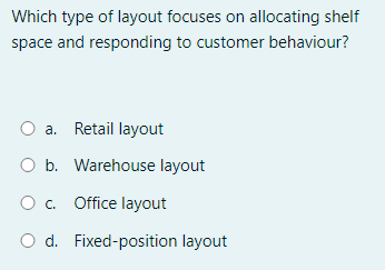 Solved In ABC analysis, Class C ﻿is?Which type of layout | Chegg.com