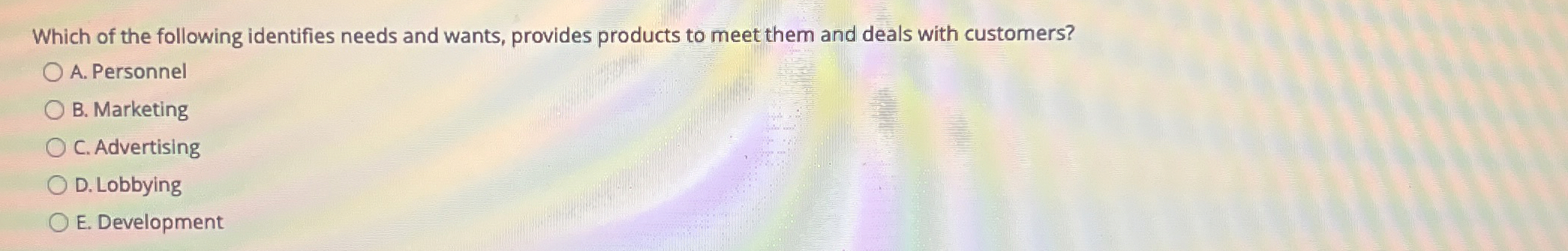 Solved Which of the following identifies needs and wants, | Chegg.com