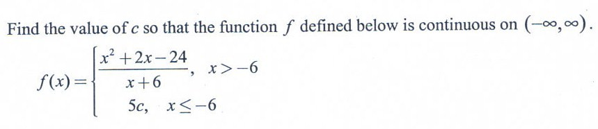 Solved Find the value of c so that the function f defined | Chegg.com