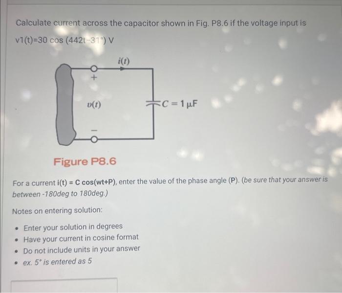 Solved Calculate current across the capacitor shown in Fig. | Chegg.com
