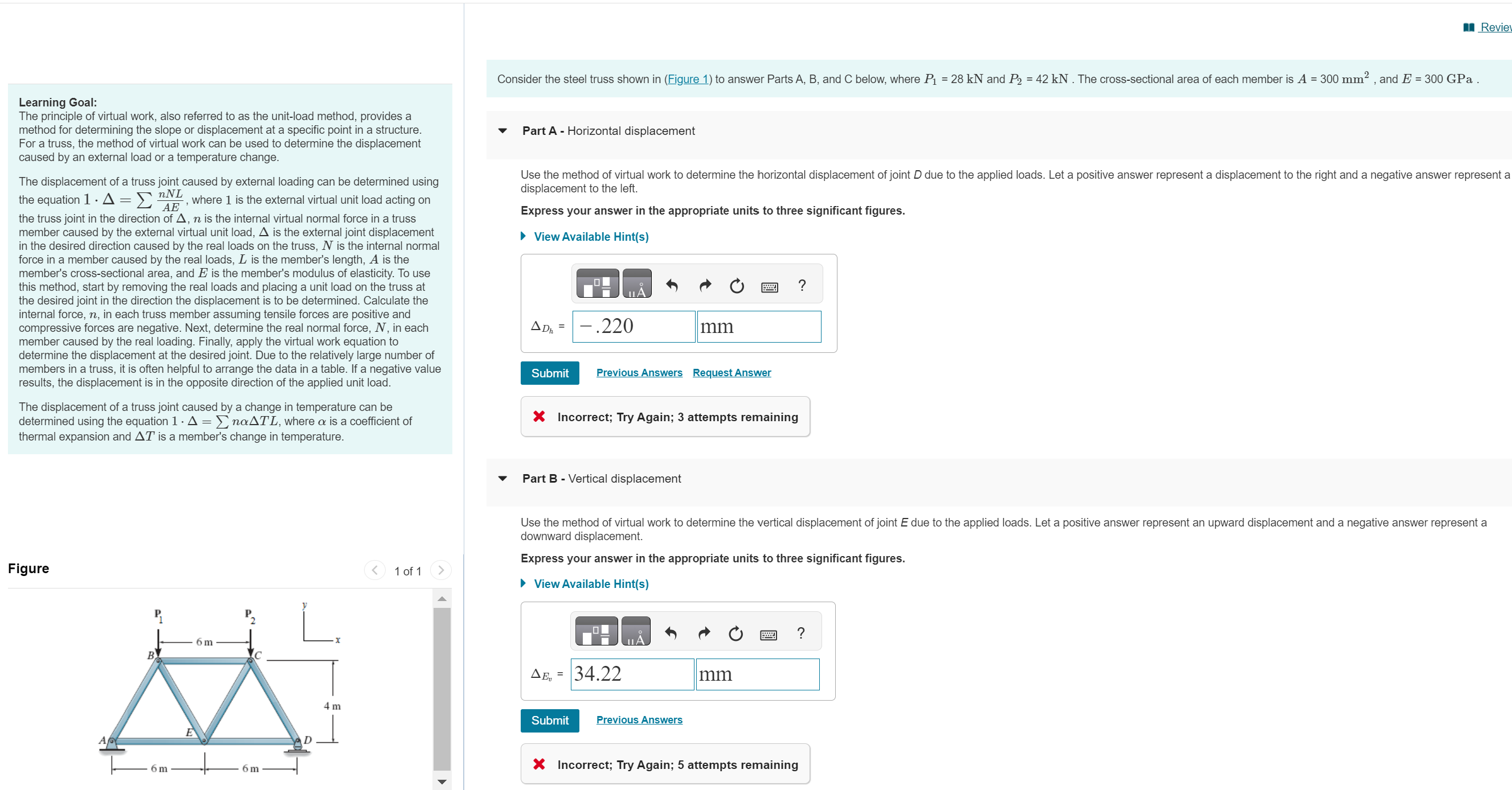 Solved Consider the steel truss shown in (Figure 1) ﻿to | Chegg.com