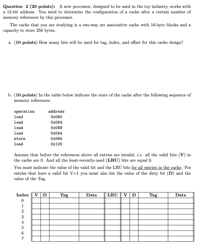 Solved Question 2 (20 ﻿points): A new processor, designed to | Chegg.com