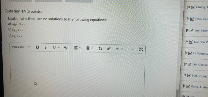 Solved Question 14 (5 points) Explain why there are no | Chegg.com