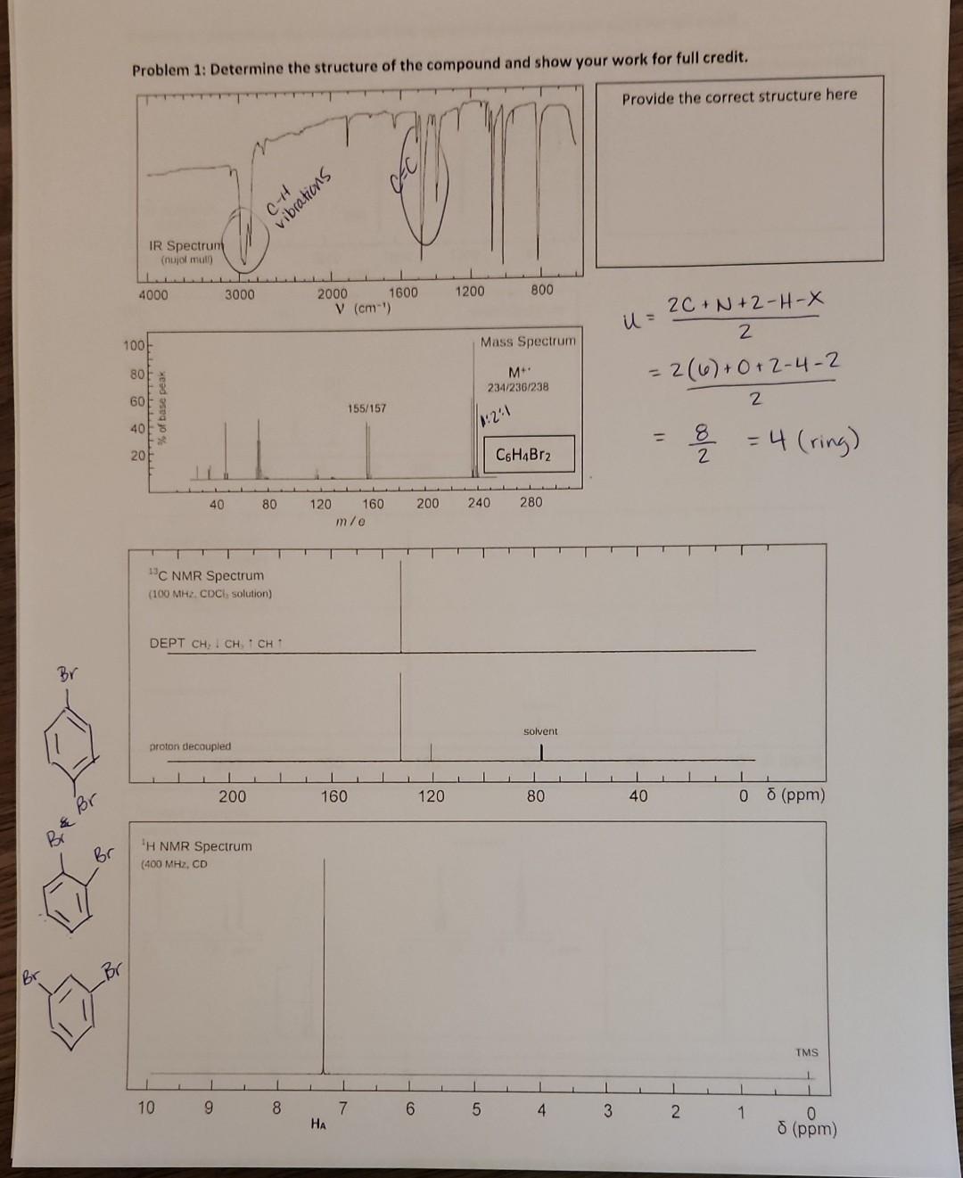 Solved Problem 1 Determine The Structure Of The Compound