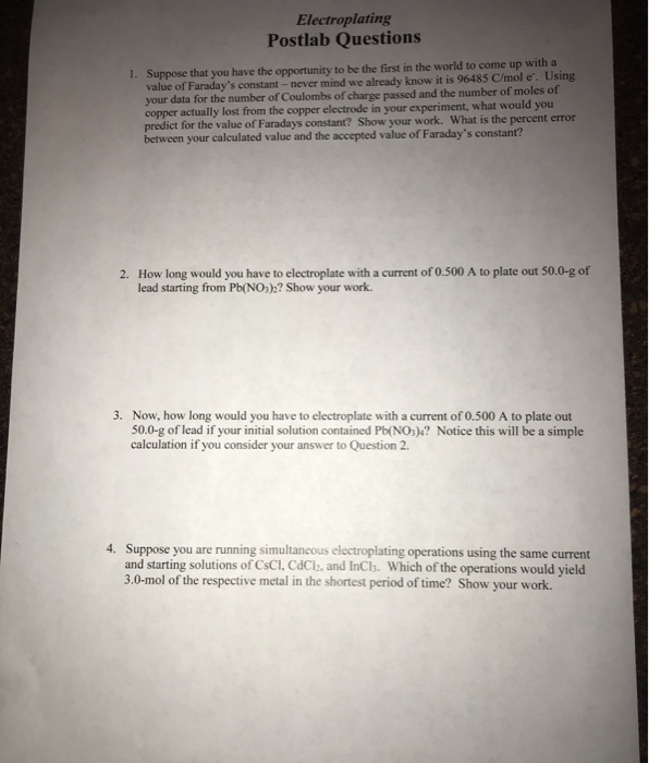 Solved Electroplating Data Sheet 63.5460 12.00g -191 | Chegg.com