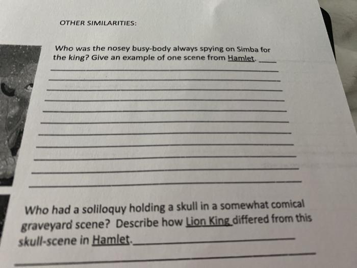 OTHER SIMILARITIES: Who was the nosey busy-body | Chegg.com