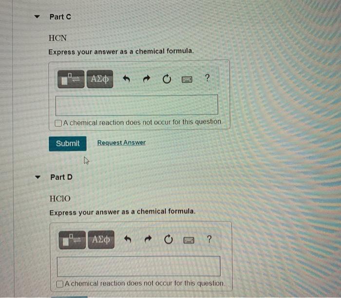 Solved Part A HNO2 Express Your Answer As A Chemical Chegg
